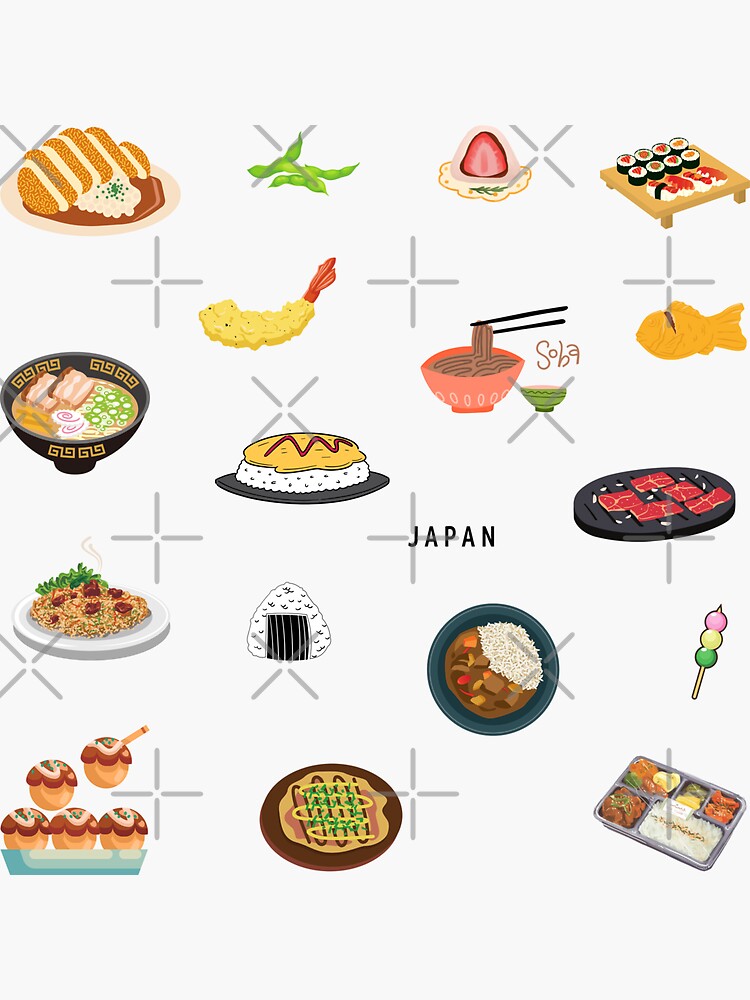 "Japanese food sticker pack" Sticker for Sale by AikaDesign39 | Redbubble