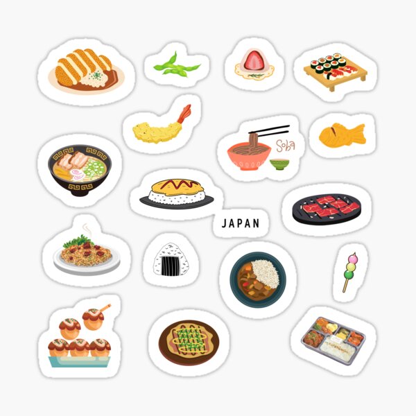 "Japanese food sticker pack" Sticker for Sale by AikaDesign39 | Redbubble