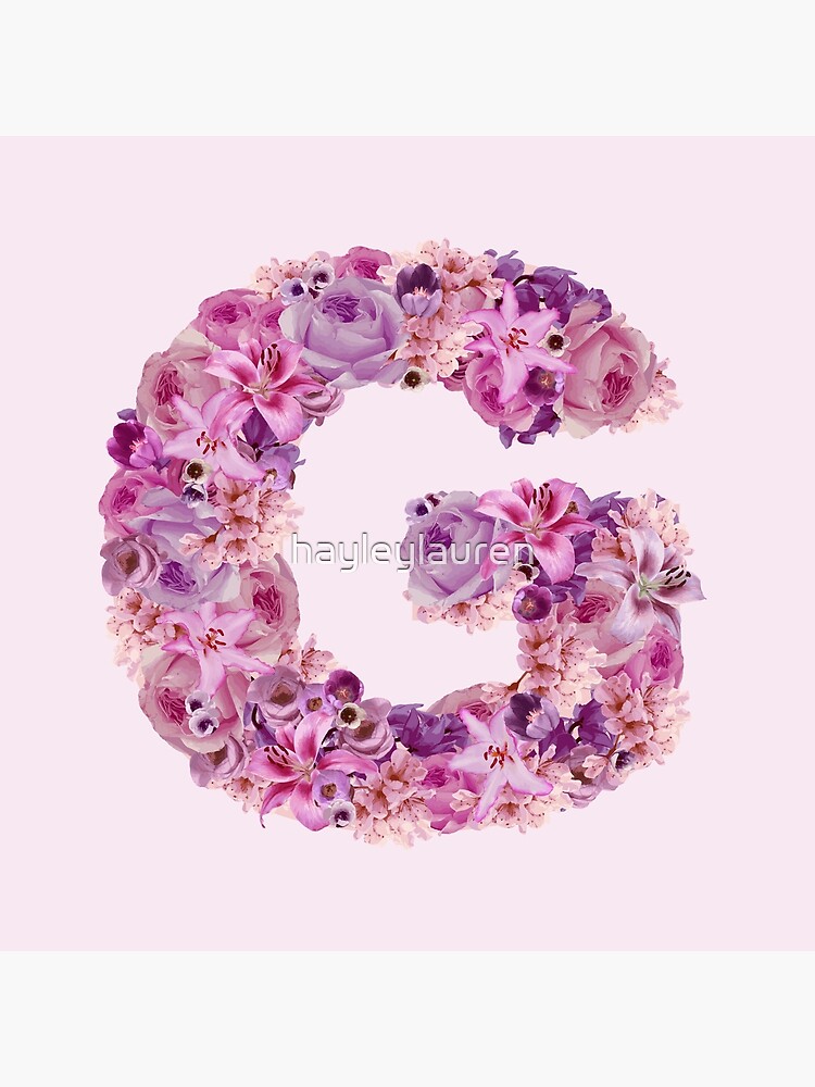Póster «Letra G | Patrón de flor rosa | Arte de la letra | Tipografía ...