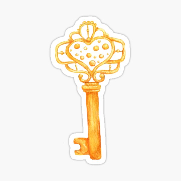 "gold Antique Key" Sticker for Sale by lisenok | Redbubble