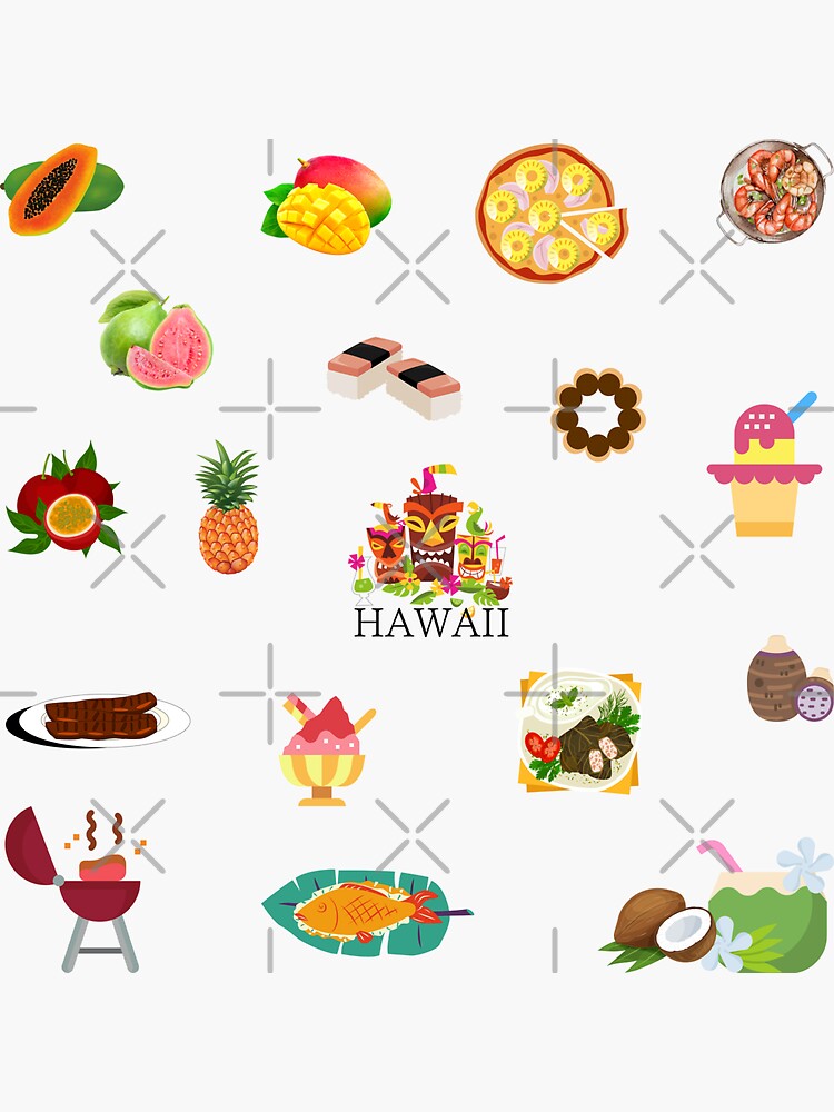 "Hawaiian food" Sticker for Sale by AikaDesign39 | Redbubble