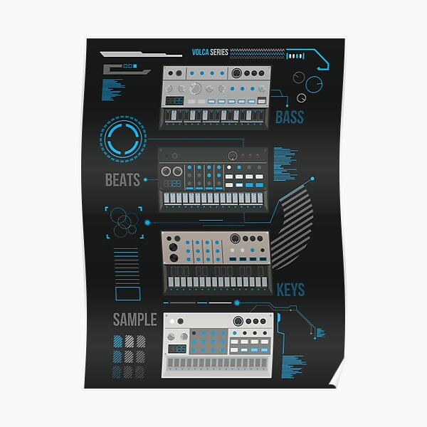 "Volca Series Basic Blue " Poster by synthshirts | Redbubble
