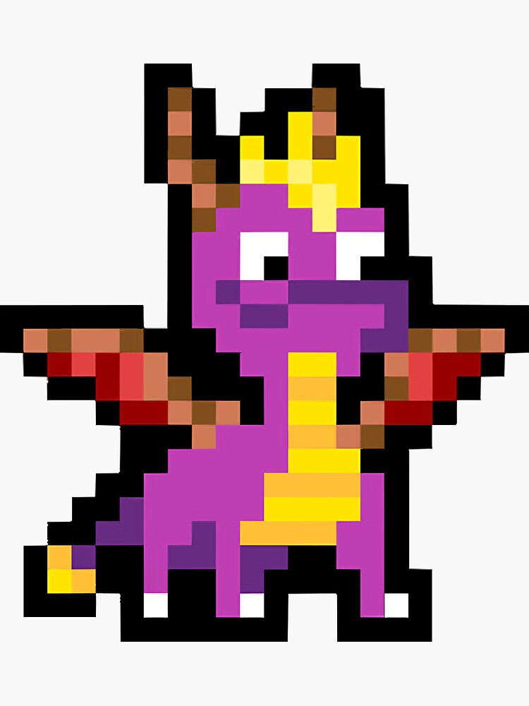 "Spyro The Dragon 8-Bit Pixel Art Character " Sticker for Sale by ...