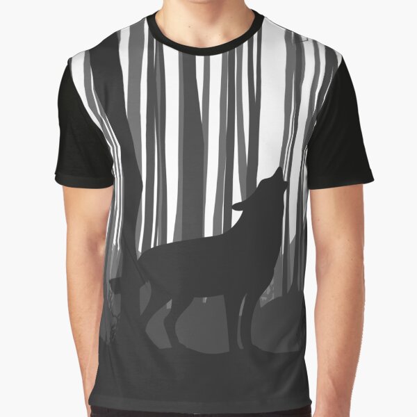 "Wolf Howling In Forest" T-shirt for Sale by bitsnbobs | Redbubble ...