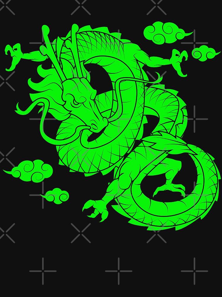 "Neon Green Chinese Dragon Japanese Dragon Asian Dragons" T-shirt for ...