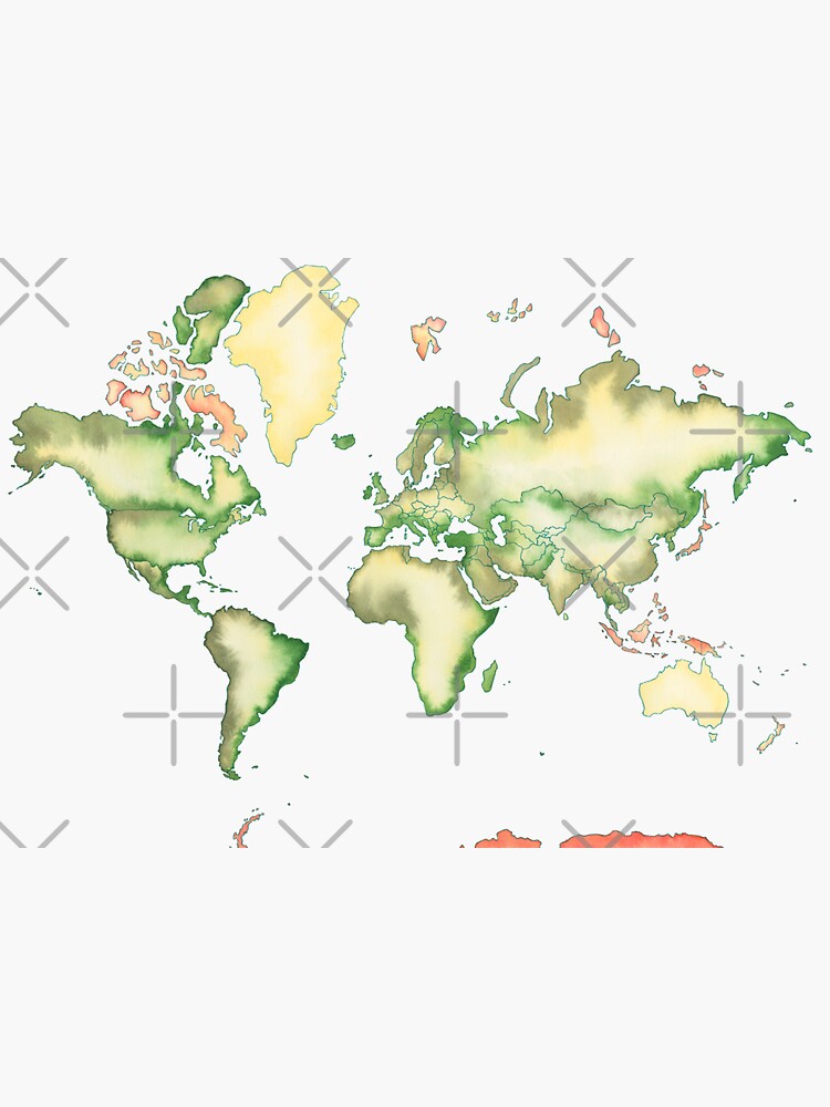 "Old World Map in Ink" Sticker for Sale by HajraMeeks | Redbubble