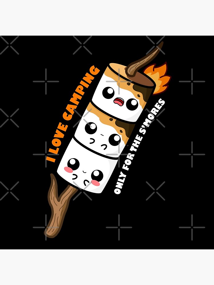 " Cute Cartoon Marshmallow || I love Camping, only for the S'mores ...