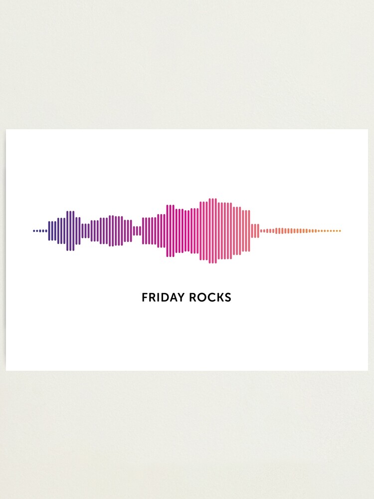"Friday Rocks Sound Wave (Farbe auf Weiß)" Fotodruck von STUDIO-72 ...