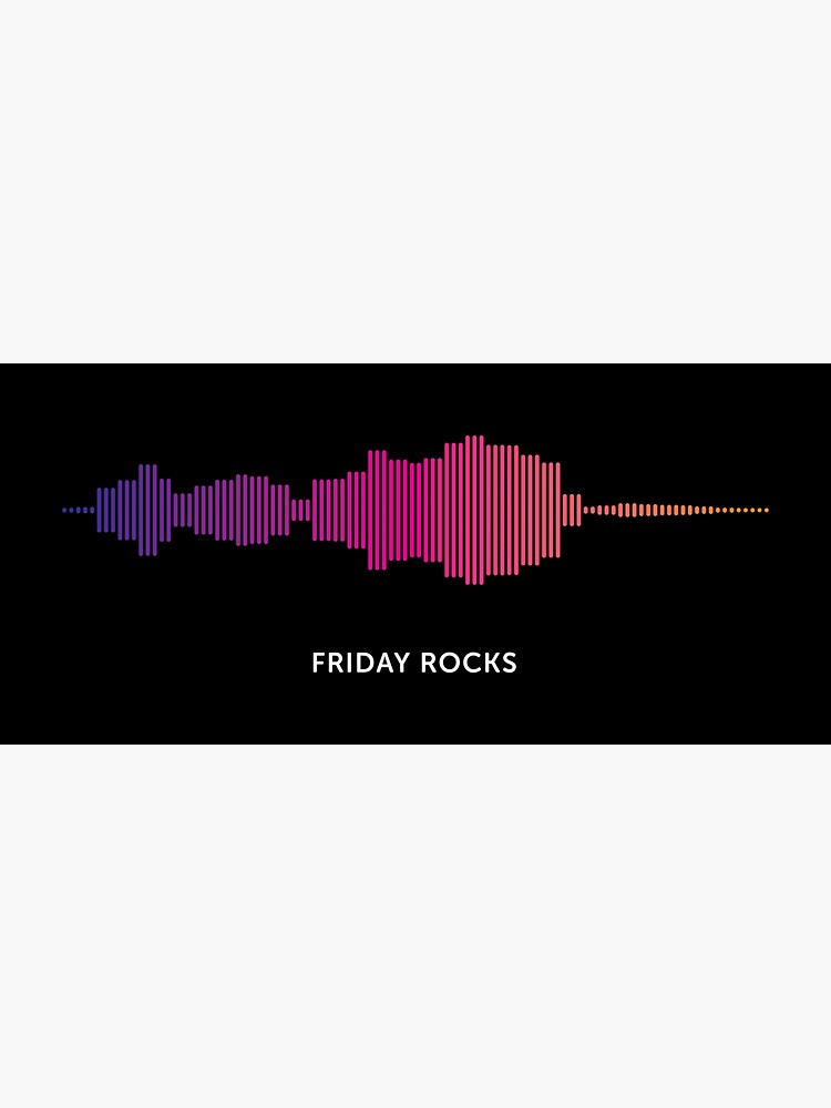 "Friday Rocks Sound Wave (Colour on Black)" Sticker for Sale by STUDIO ...