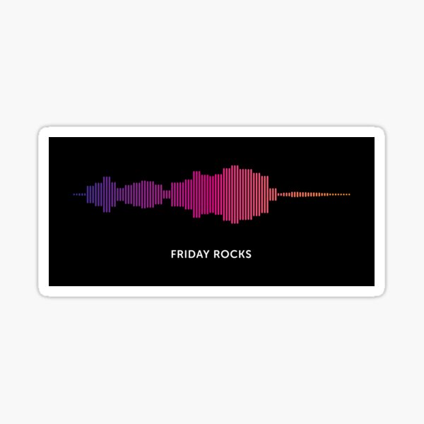 "Friday Rocks Sound Wave (Colour on Black)" Sticker for Sale by STUDIO ...