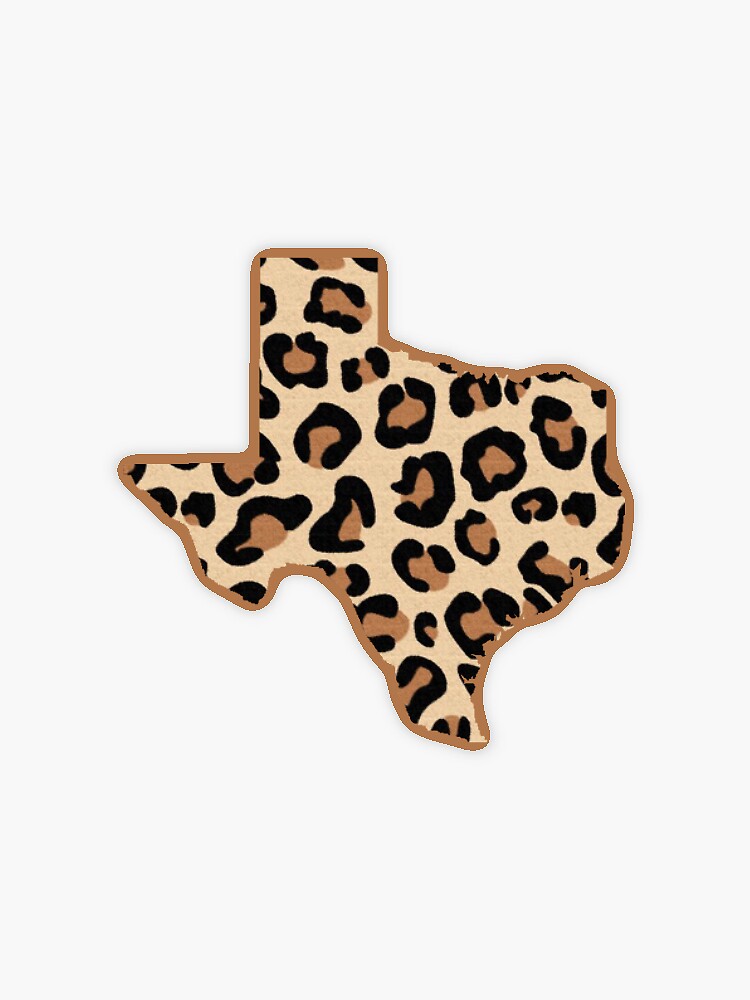 "Leopard Print Texas" Sticker for Sale by Simplyjwdesigns | Redbubble