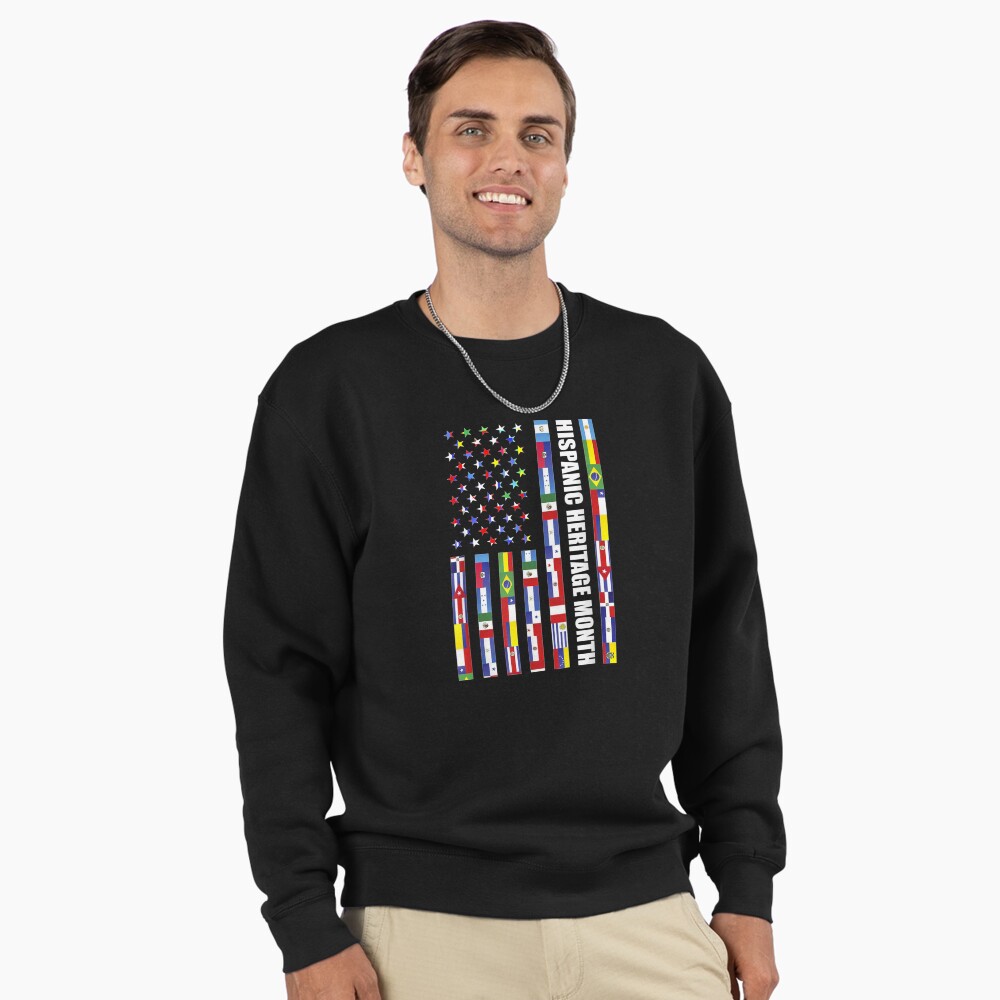 "National Hispanic Heritage month USA Flag all Countries" Pillow for ...