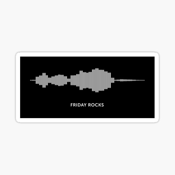 "Friday Rocks Sound Wave (White on Black)" Sticker for Sale by STUDIO ...