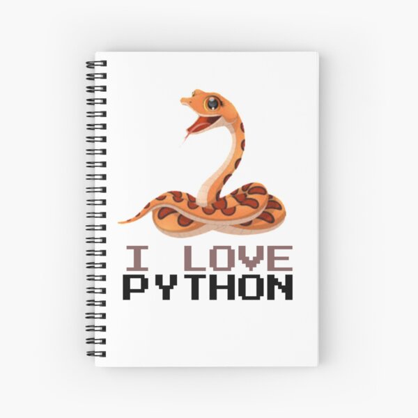 "I Love Python" Spiral Notebook for Sale by AshesHub | Redbubble