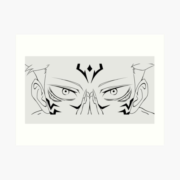 "Sukuna Eyes Outline" Art Print for Sale by Niki-ni | Redbubble