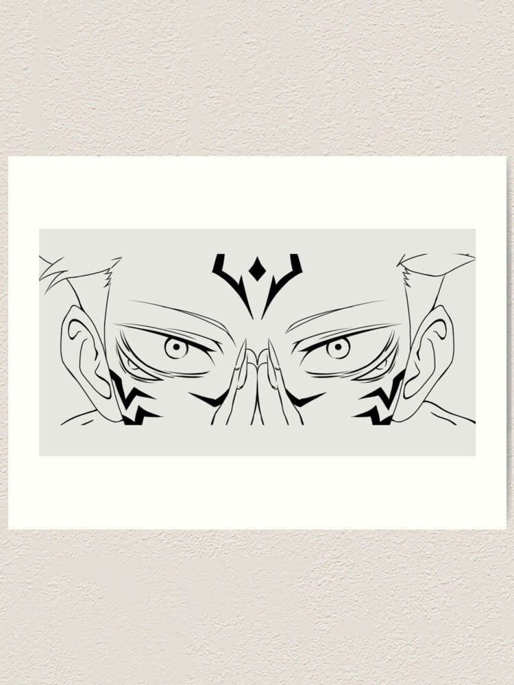 "Sukuna Eyes Outline" Art Print for Sale by Niki-ni | Redbubble