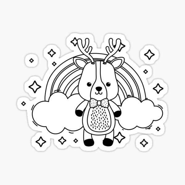 "Cute reindeer" Sticker for Sale by Hoetoons | Redbubble