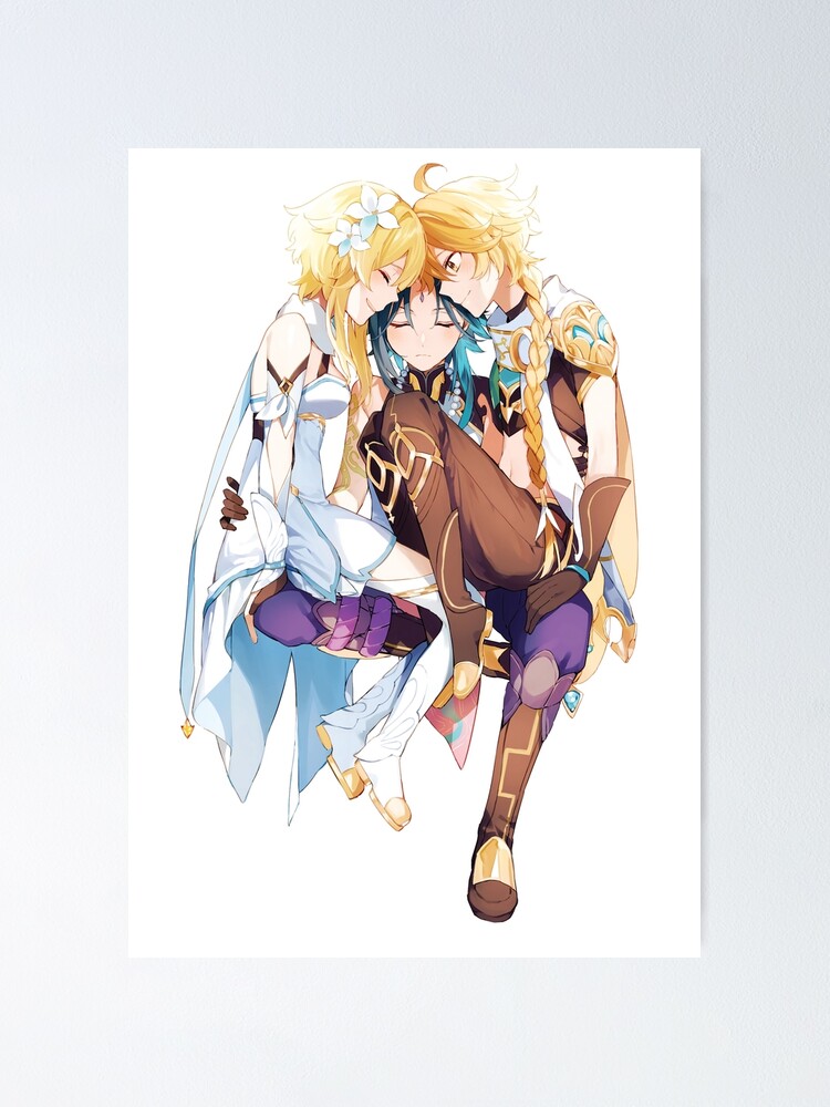 "Genshin Impact Traveler Aether " Poster by hildergard | Redbubble