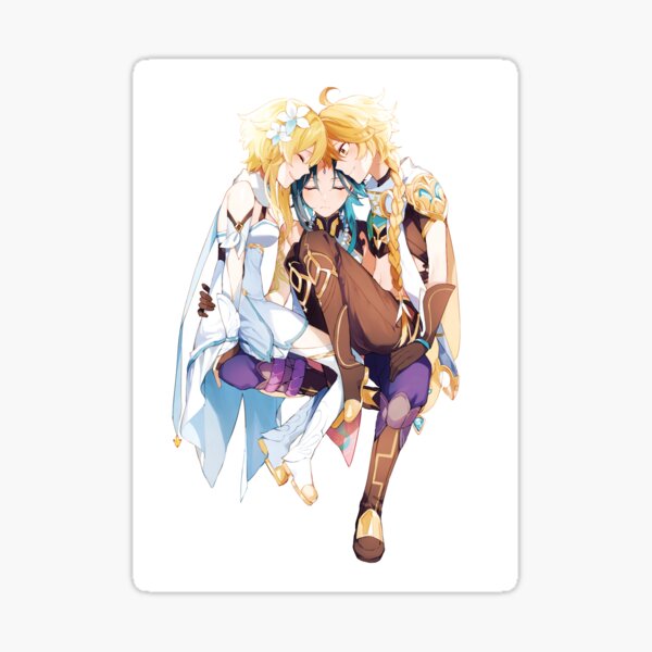 "Genshin Impact Traveler Aether " Sticker for Sale by hildergard ...