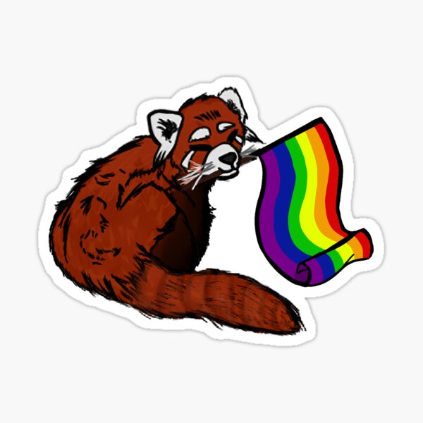 "Rainbow LGBTQ Pride Flag Red Panda" Sticker by JeanThePanda | Redbubble