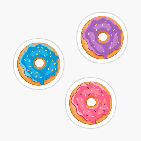 "Three Donuts Pack" Sticker for Sale by punnylauren | Redbubble