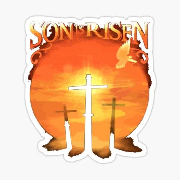 "SON IS RISEN jesus bird eu mountain dad jesus christian" Sticker for ...