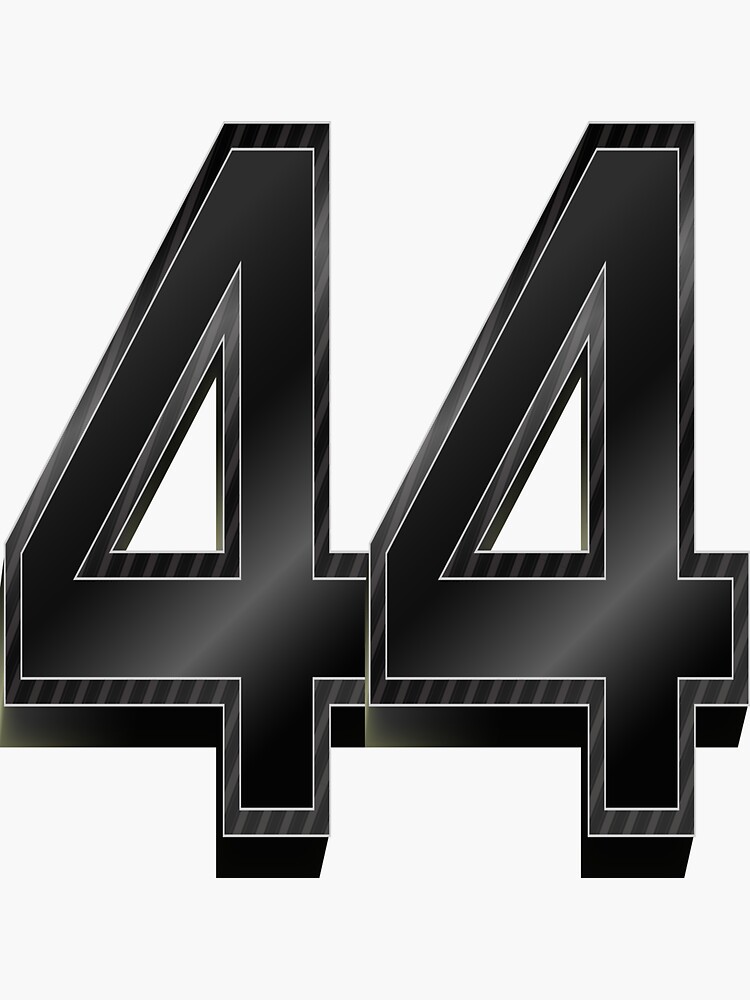 "44 Number" Sticker for Sale by AEGMEDIA | Redbubble