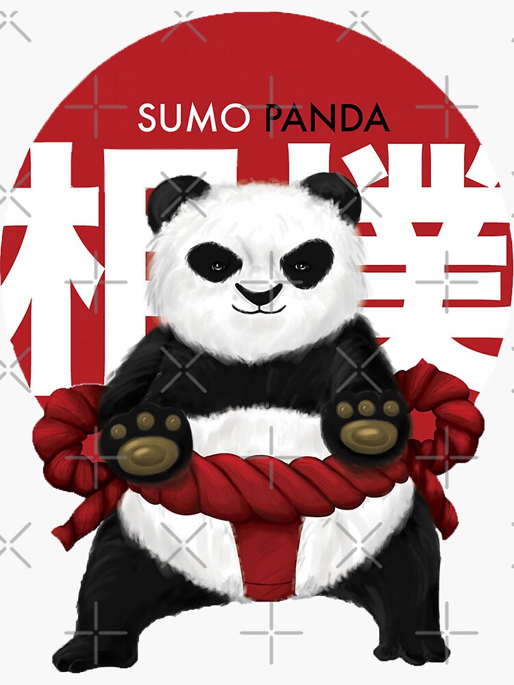 Pegatina «linda obra de arte de panda de sumo» de Moueddene | Redbubble