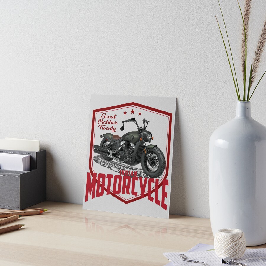 "Custom Designer Motorcycle of Scout Bobber Twenty" Art Board Print by ...