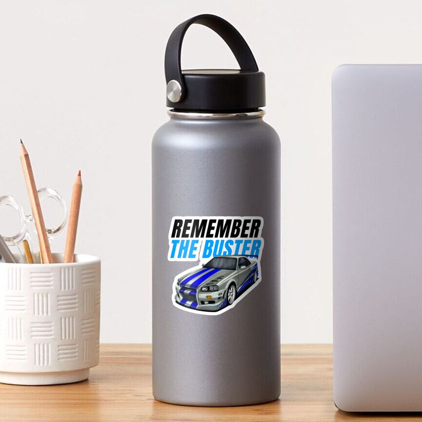 "Remember the buster { Paul walker's Skyline }" Sticker for Sale by ...