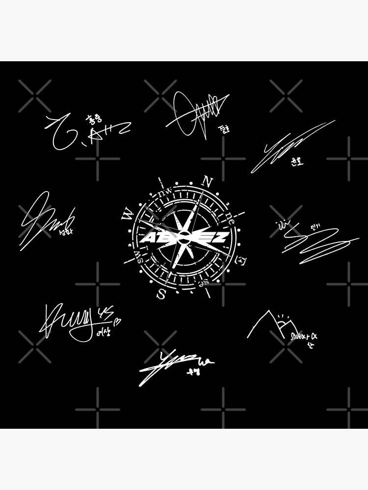 "ATEEZ MEMBERS SIGNATURE 2" Poster for Sale by Chaeyoung21 | Redbubble