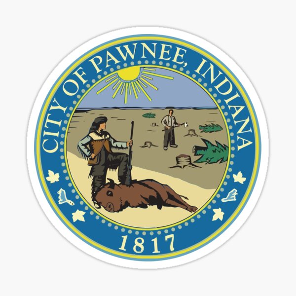 "pawnee, indiana" Sticker for Sale by swiftarlight | Redbubble