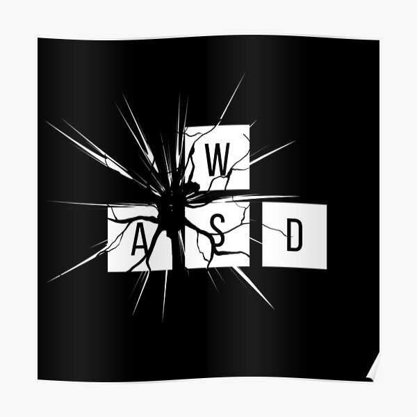 "PC Gamer WASD Smashed Keyboard Rage Quit" Poster by KCdesigners ...