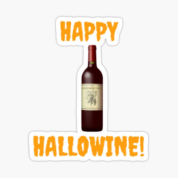 "Happy Hallowine funny Halloween design" Sticker for Sale by LethalIy ...