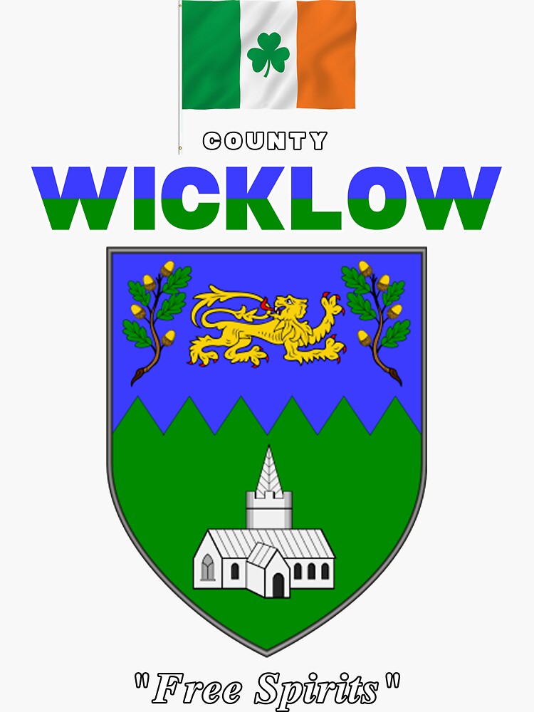 "COUNTY WICKLOW IRELAND - OFFICIAL CREST" Sticker for Sale by ...