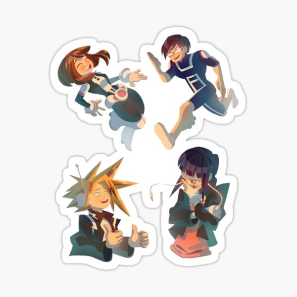 "Uraraka, Tenya, Kyoka, Denki" Sticker for Sale by Cursed-Teemo | Redbubble