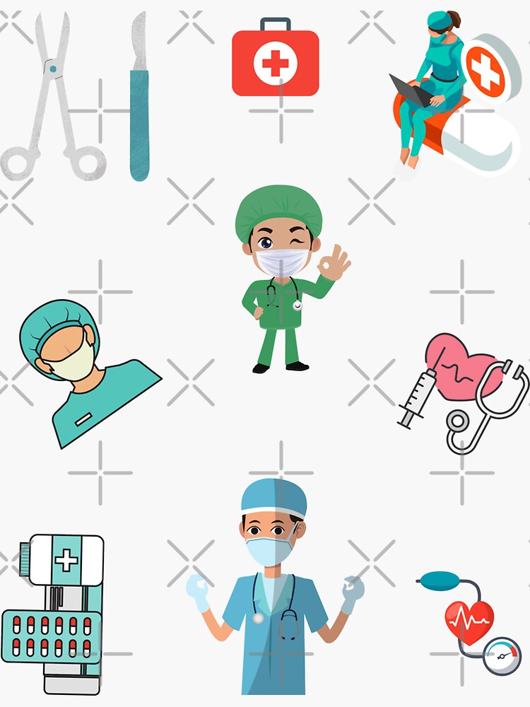 "Surgeon stickers pack" Sticker for Sale by Nwidas | Redbubble