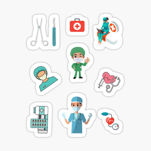 "Surgeon stickers pack" Sticker for Sale by Nwidas | Redbubble