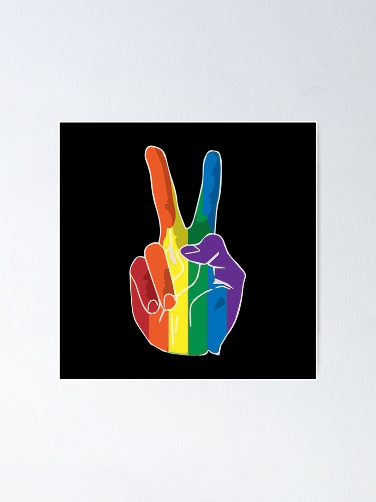 "LGBTQ Peace Sign | Gay Pride Sticker" Poster for Sale by YikesForever ...