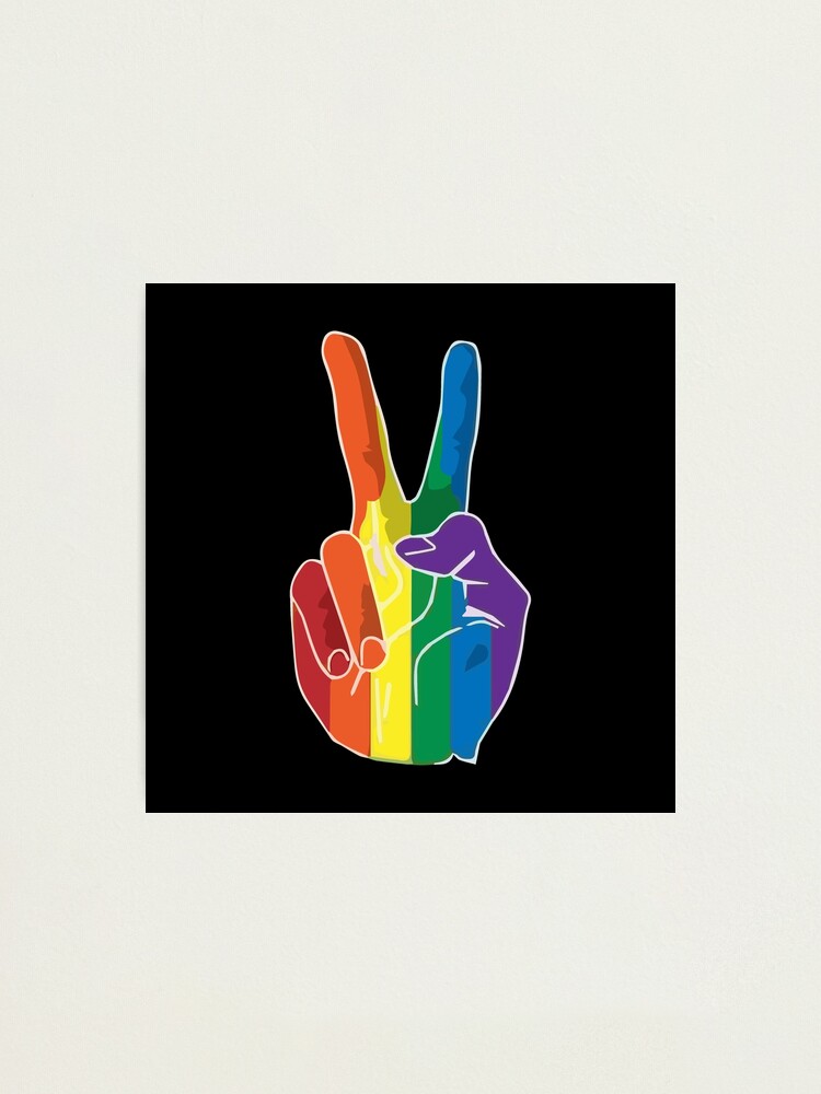 "LGBTQ Peace Sign | Gay Pride Sticker" Photographic Print for Sale by ...