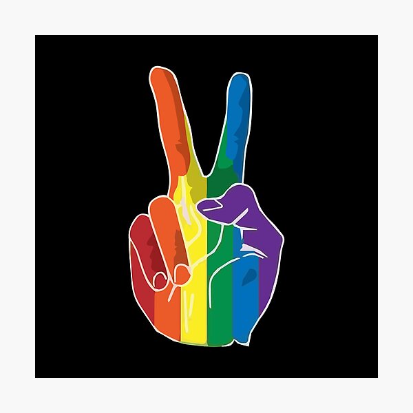 "LGBTQ Peace Sign | Gay Pride Sticker" Photographic Print for Sale by ...
