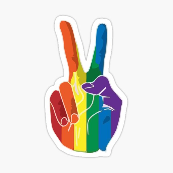 "LGBTQ Peace Sign | Gay Pride Sticker" Sticker for Sale by YikesForever ...