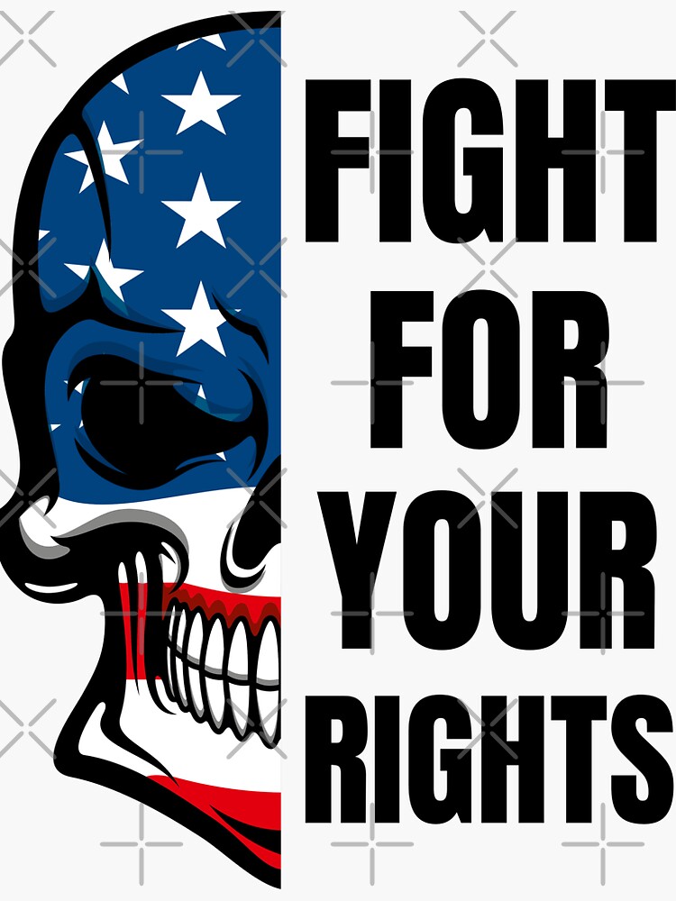 "Fight For Your Rights American Flag Skull" Sticker for Sale by ...