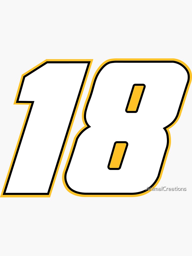 "Kyle Busch Number 18 " Sticker for Sale by AnimalCreations | Redbubble