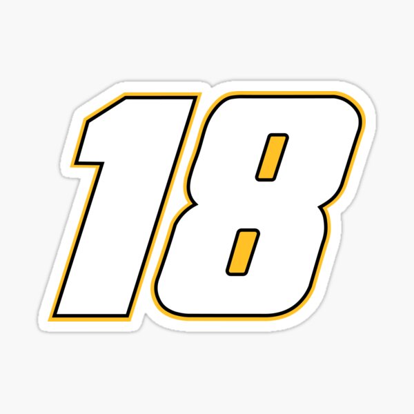 "Kyle Busch Number 18 " Sticker for Sale by AnimalCreations | Redbubble