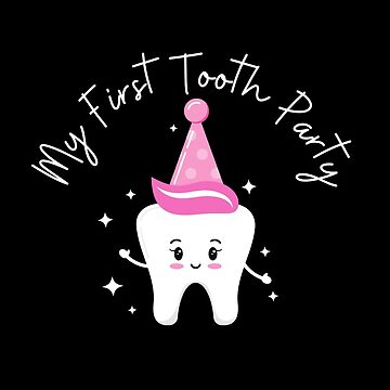 "My First Tooth Party" Sticker for Sale by 4littlemnkys | Redbubble