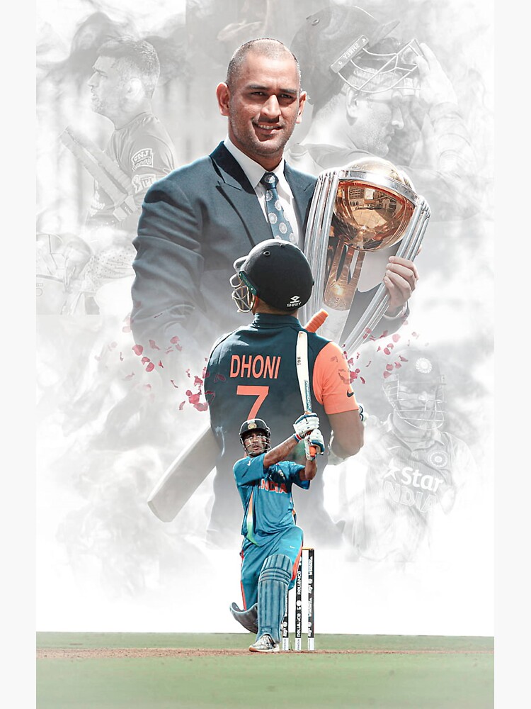 "MS Dhoni" Sticker for Sale by rogercutmey | Redbubble