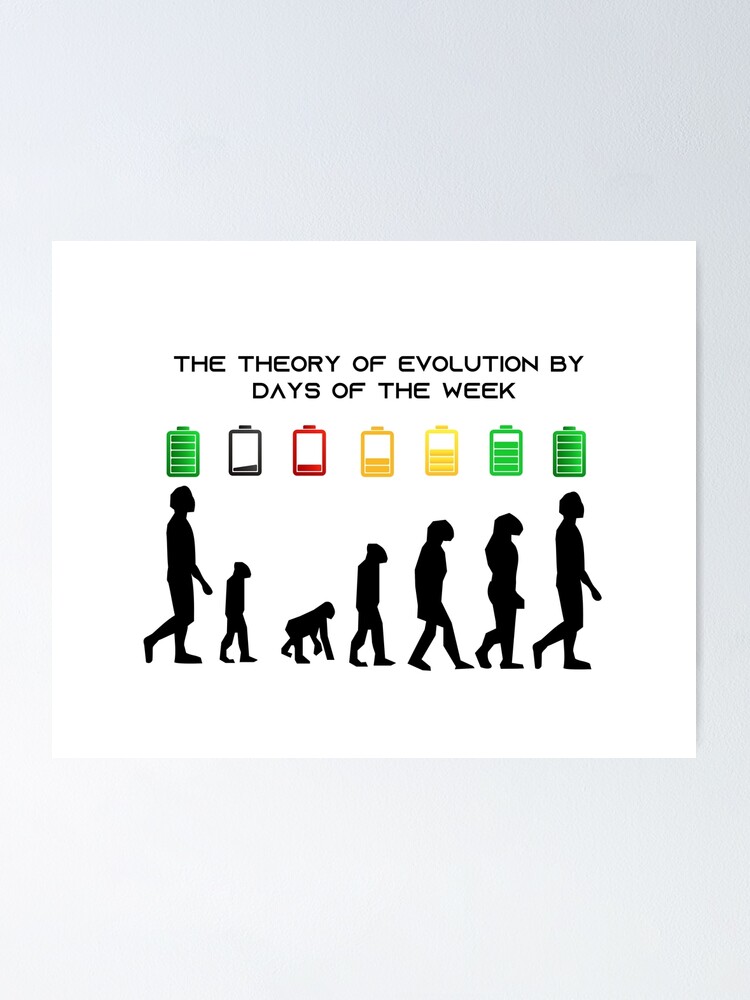 "the theory of evolution by days of the week" Poster by kaptanangel ...