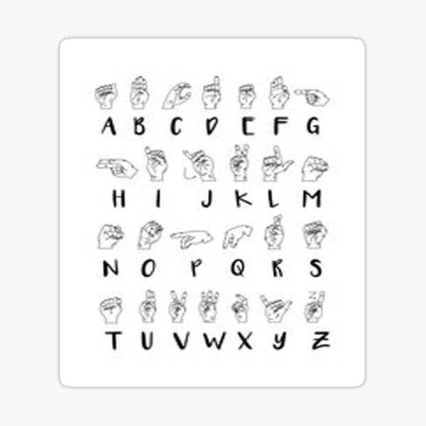 "ASL Sign Language Alphabet" Sticker for Sale by Animoxz3 | Redbubble