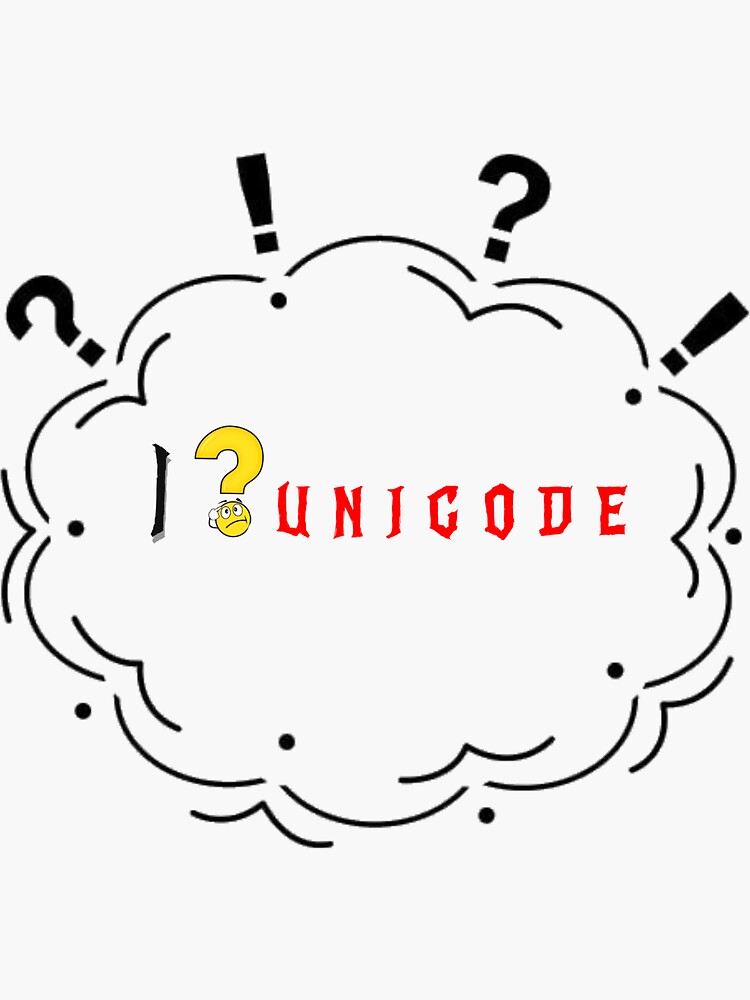 "I UNICODE - ? Love Question Mark Missing Developer" Sticker for Sale ...
